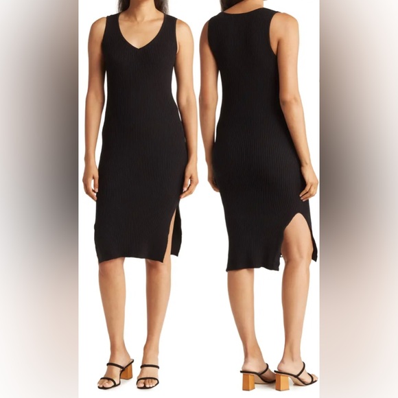 Magaschoni | Dresses | Vented Hem Ribbed Dressmagaschoni | Poshmark